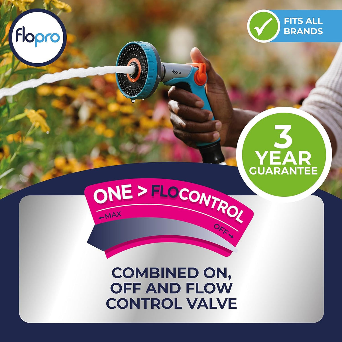 FloPro Metal Multi Spray Gun Garden Hose Nozzle Aquacadabra