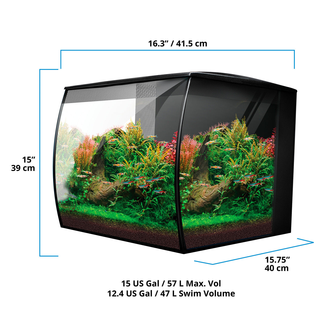 Fluval Flex 2.0 Aquarium – 57 Litre Freshwater Tank – Aquacadabra