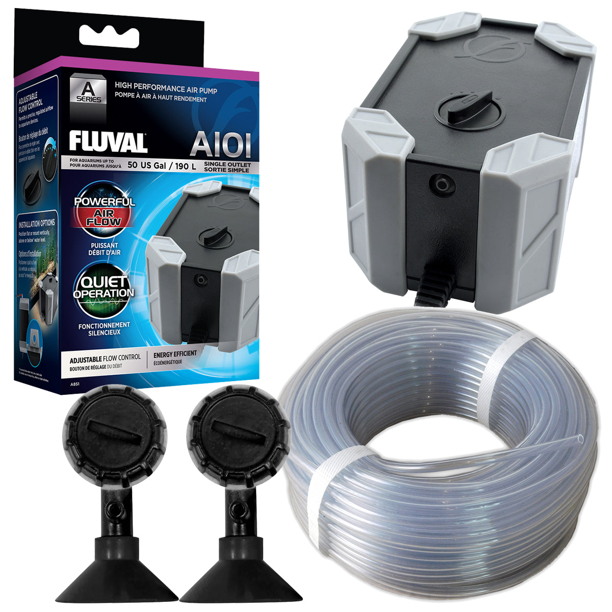 Fluval A-Series Air Pumps with Air Diffuser | from Aquacadabra